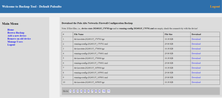 Palo Alto Networks Firewall Configuration Backup Tool - 2024